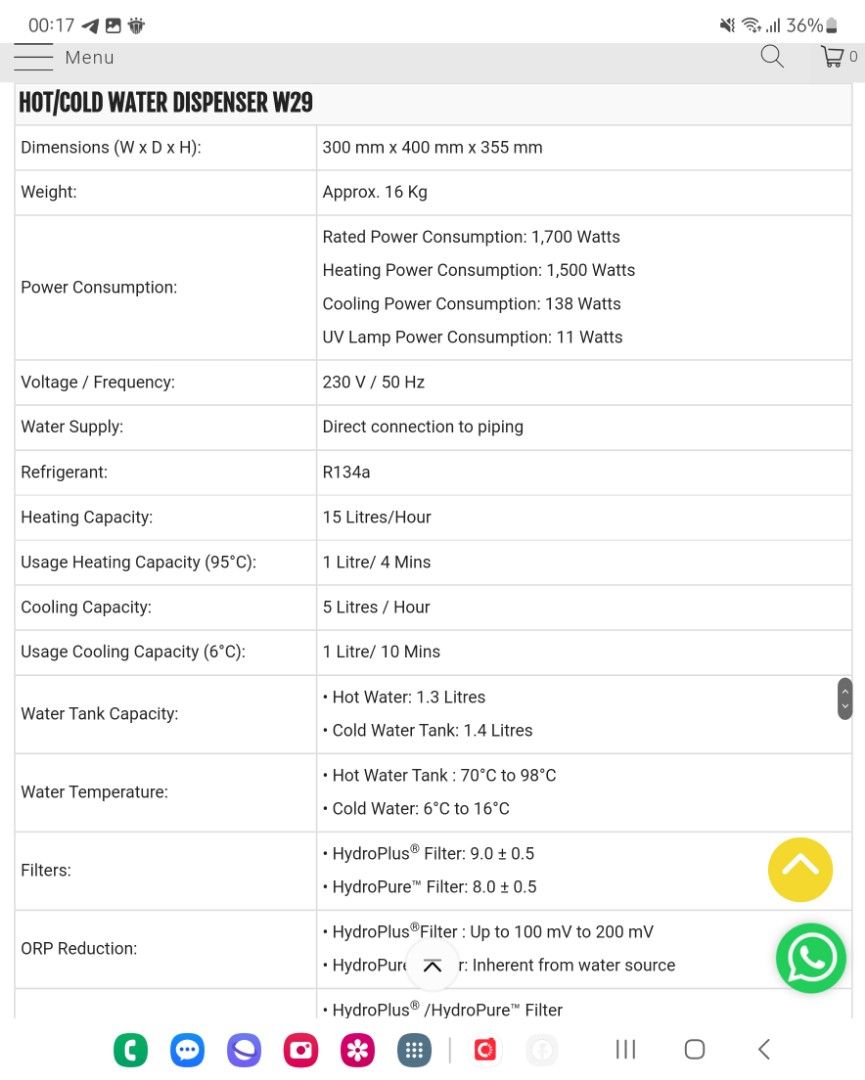 Novita W29 Hot/Cold water dispenser with warranty, TV & Home Appliances ...