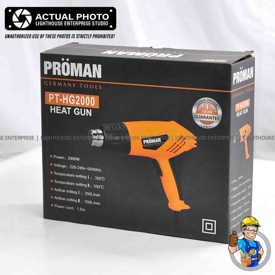 Original! PROMAN Germany 2000W Heat Gun / Adjustable Hot AirGun (PT ...
