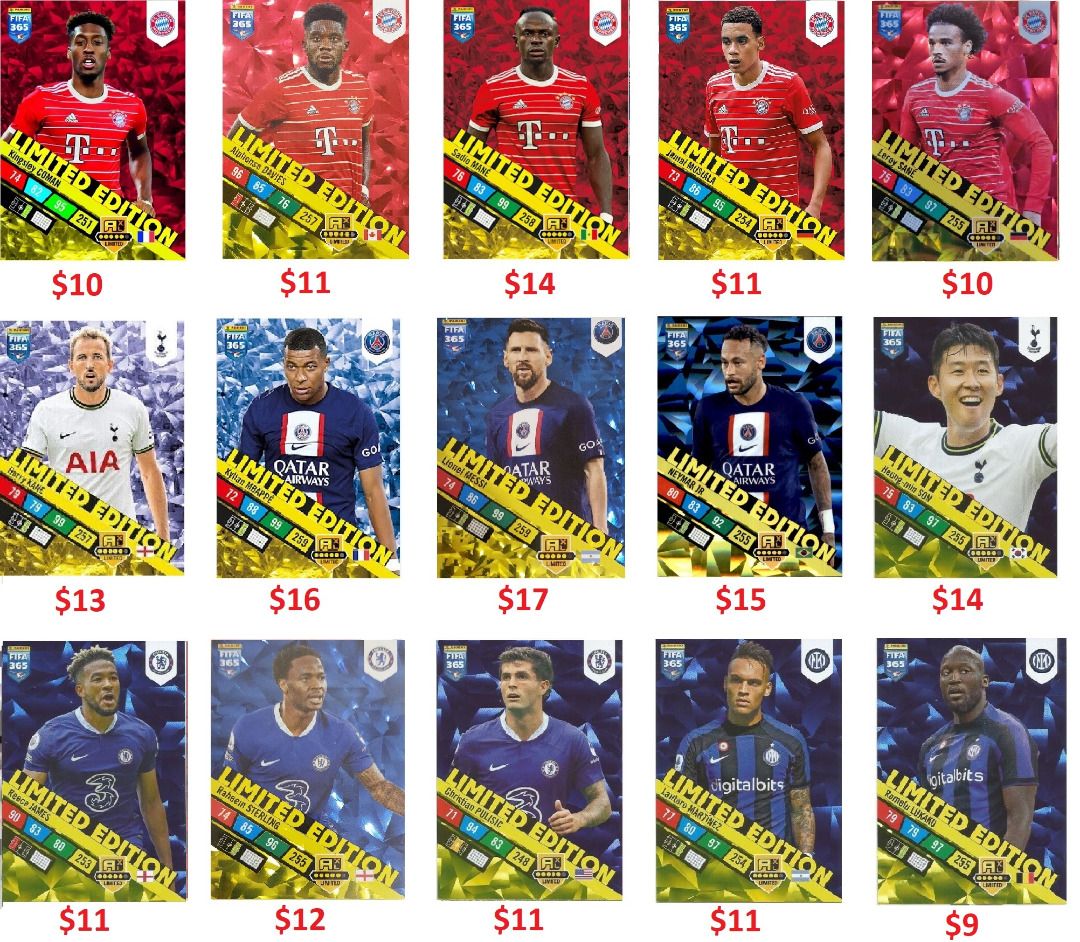 Panini FIFA 365 Adrenalyn XL 2023 - Limited Edition Cards (Messi ...