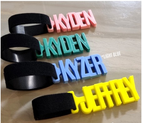 Personalised Colourful Large Name Tag | Customised Name With Velcro ...