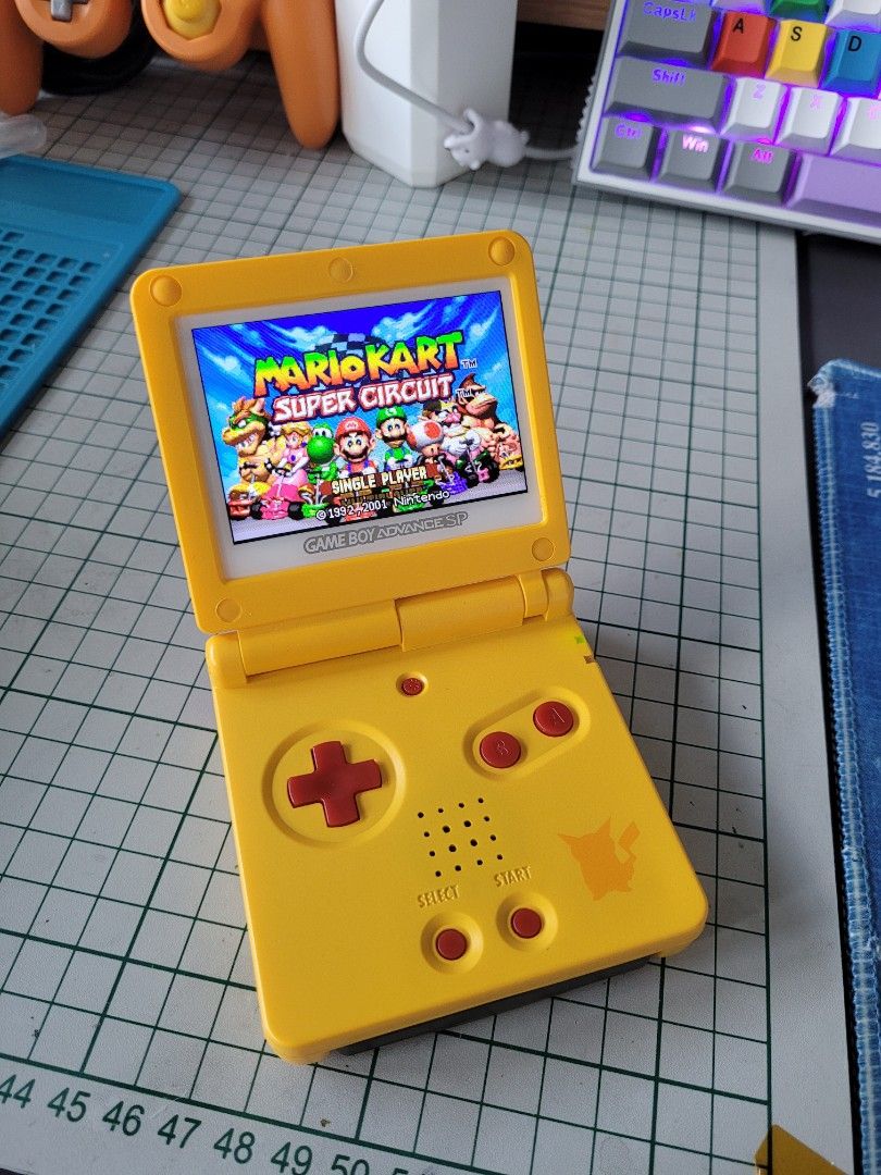 Pikachu IPS Modded Gameboy Advance SP GBA Nintendo Game Boy Pokemon, Video Gaming, Video Game ...