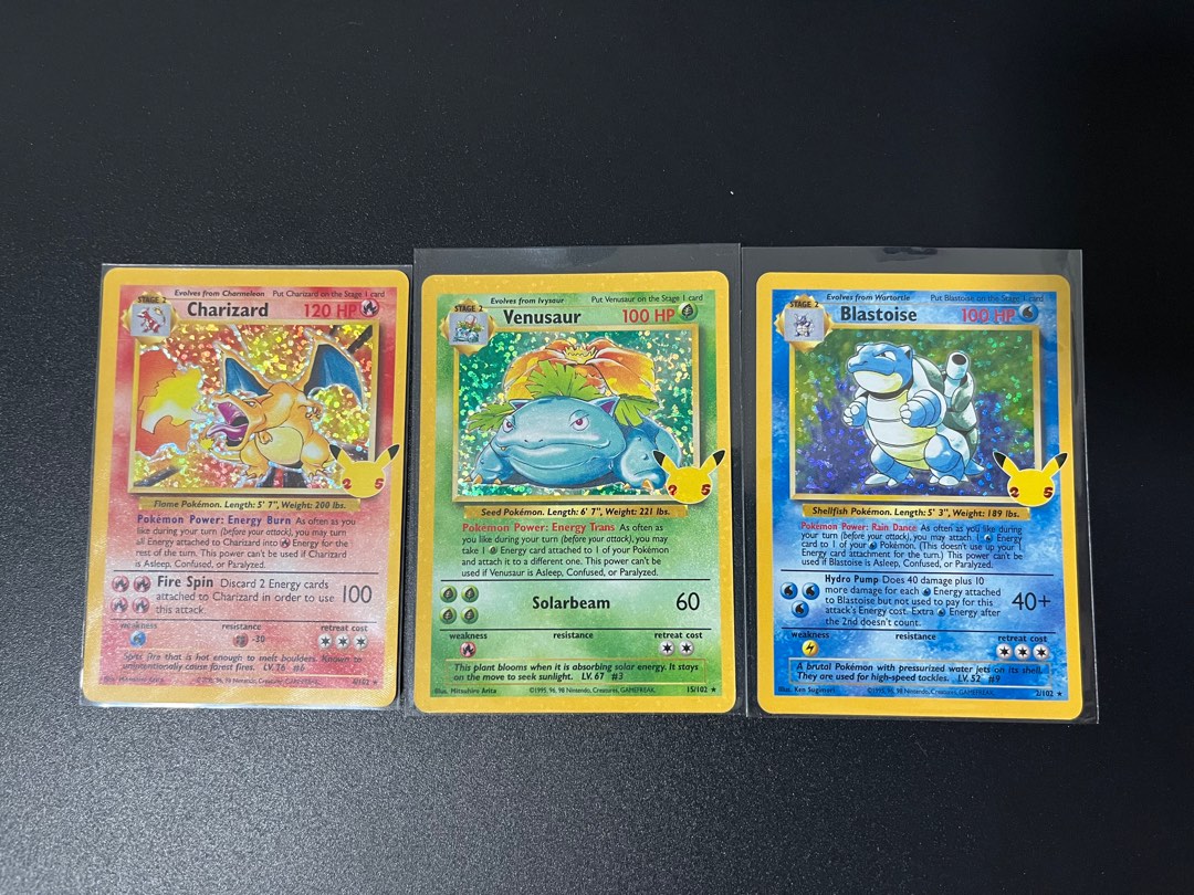 pokemon 25th celebrations charizard venusaur blastoise, Hobbies & Toys, Toys & Games on Carousell