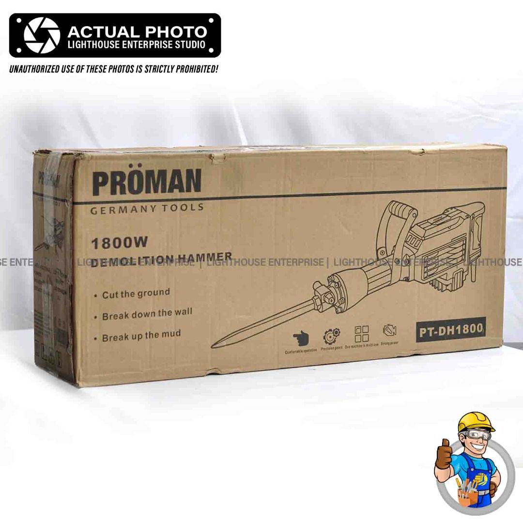 PROMAN Germany Tools 1800W 8J Demolition Hammer (PT-DH1800) *LIGHTHOUSE ...