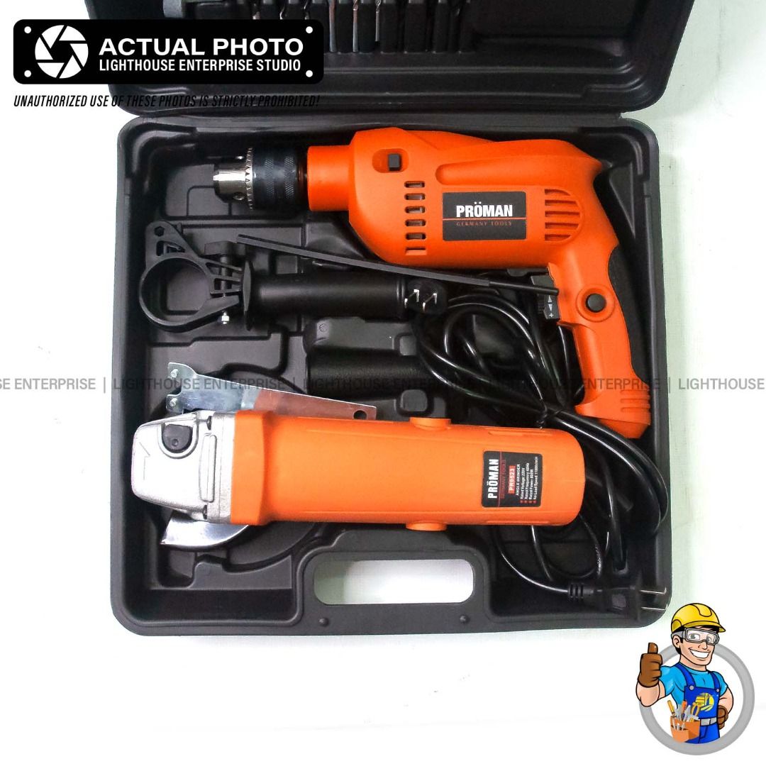 PROMAN Germany Tools Combo Pack 1000W Power Hammer Drill/Impact Drill ...