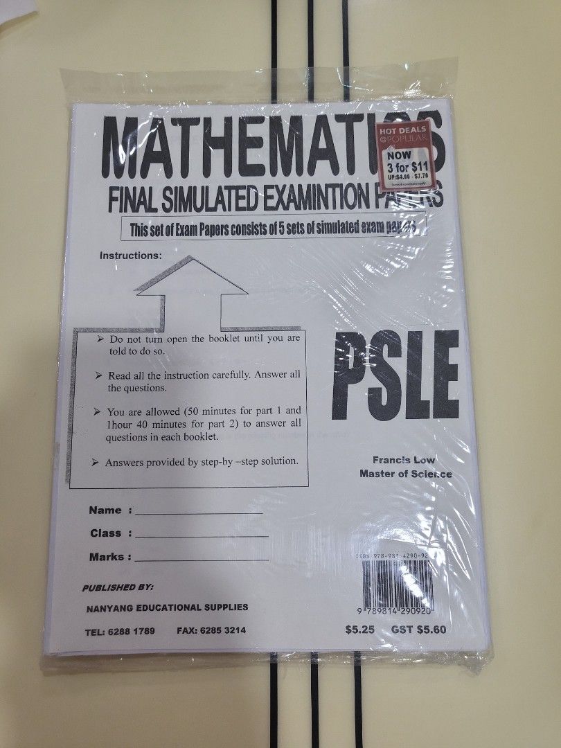 PSLE past years exam paper, Hobbies & Toys, Books & Magazines ...