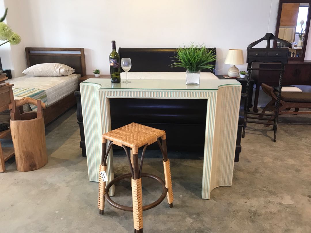Rattan Tracy Counter Table, Furniture & Home Living, Furniture, Tables ...