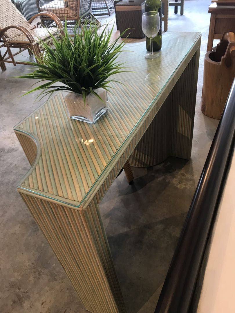 Rattan Tracy Counter Table, Furniture & Home Living, Furniture, Tables ...