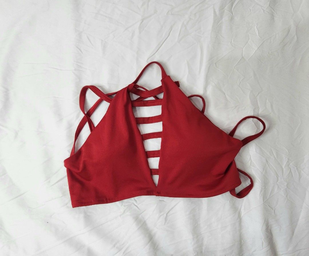 red bikini top, Women's Fashion, Swimwear, Bikinis & Swimsuits on Carousell