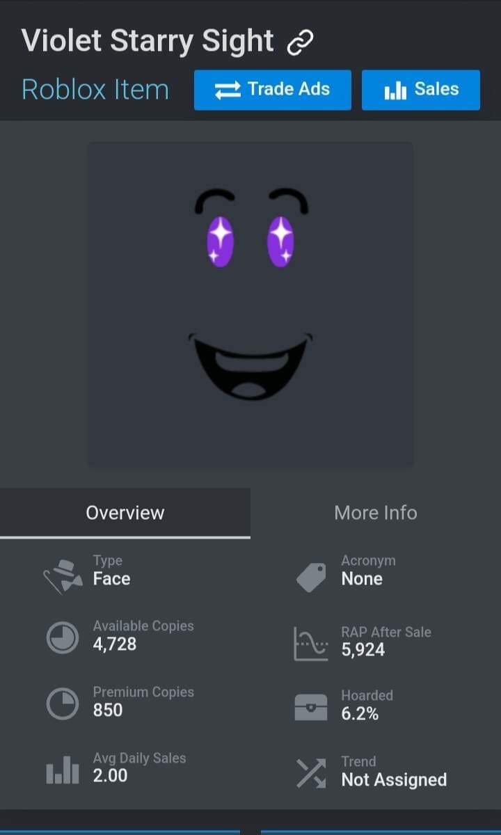 Roblox Cheap Limited Violet Starry Sight, Video Gaming, Gaming ...