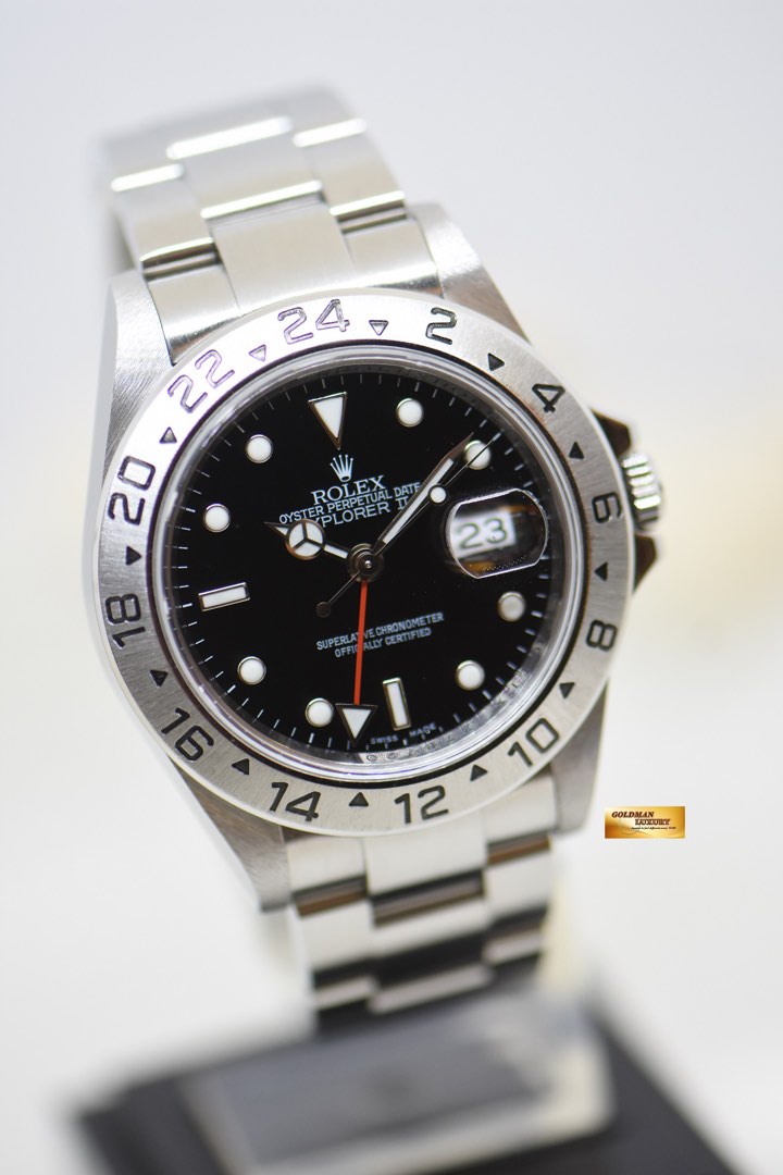 ROLEX OYSTER PERPETUAL EXPLORER II 40mm STEEL BLACK DIAL CALIBRE 3185 ...