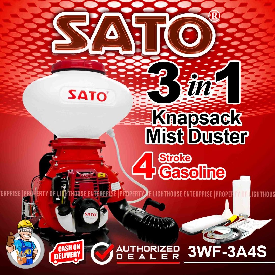SATO 3 IN 1 Gasoline Knapsack Sprayer / Knapsack Mist Duster / Mist ...