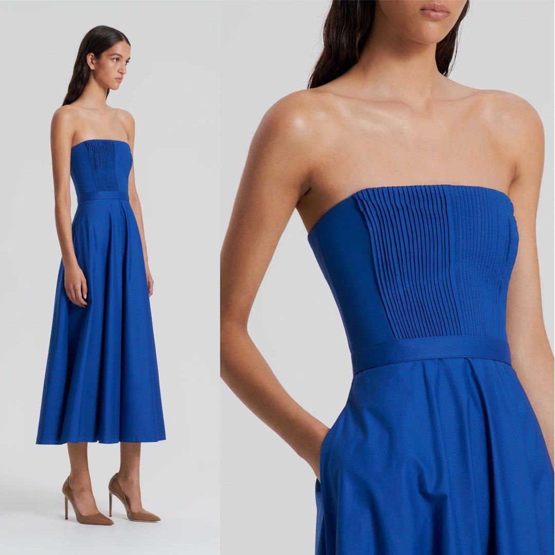 Scanlan Theodore Parachute Bustier Maxi Midi Dress in Black, Sapphire ...