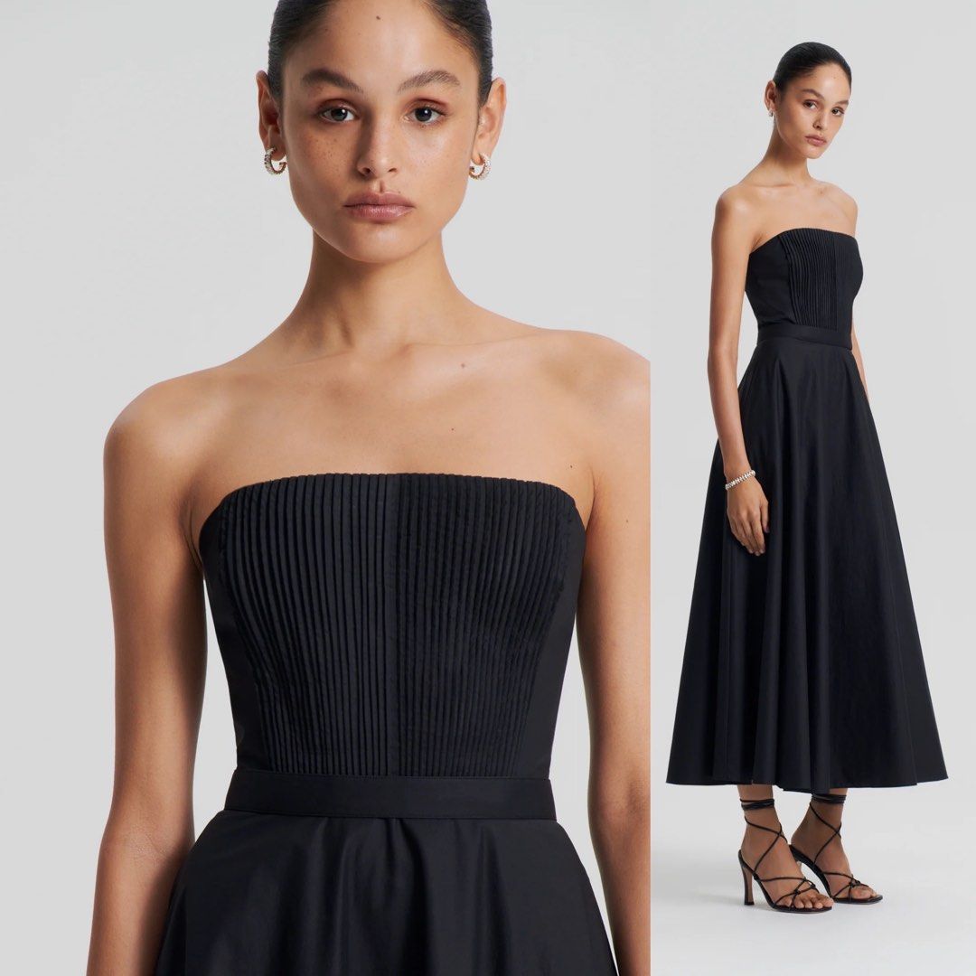 Scanlan Theodore Parachute Bustier Maxi Midi Dress in Black, Sapphire ...