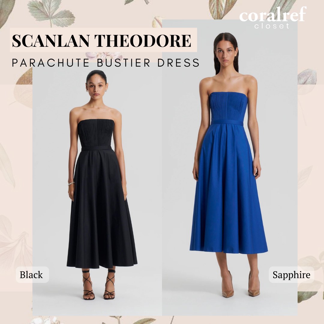 Scanlan Theodore Parachute Bustier Maxi Midi Dress in Black, Sapphire ...