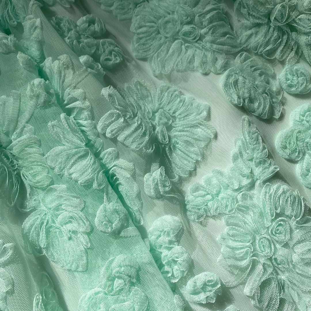 Self Portrait Mint Green Ribbon Lace Mini Dress, Women's Fashion ...