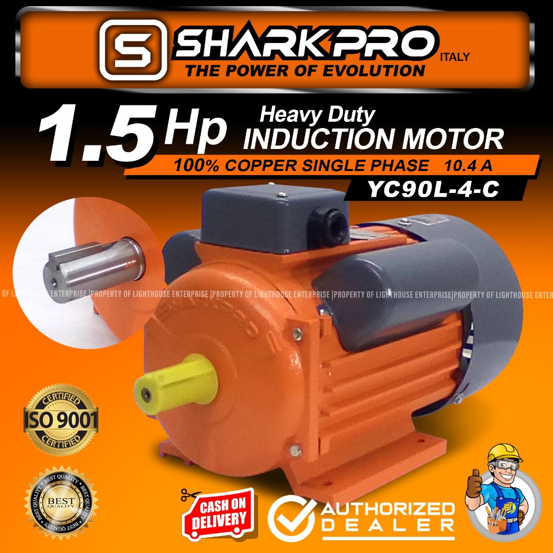 SHARKPRO 1.5HP Heavy Duty Electric Motor / Induction Motor 100% Copper ...