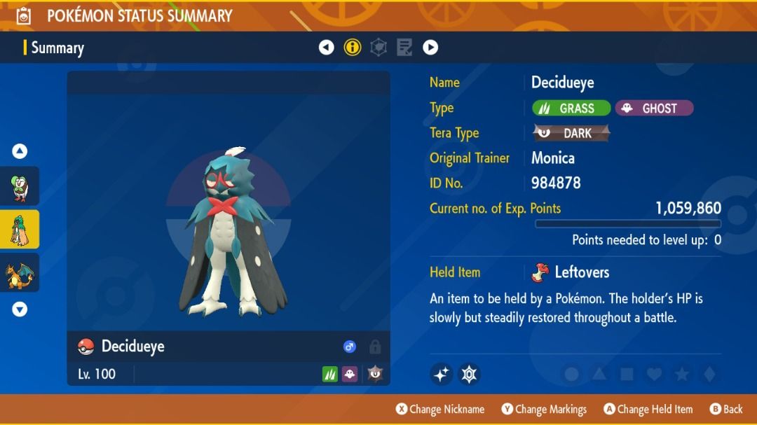 Shiny 6IV BR Decidueye / Greninja / Cinderace / Charizard in Pokemon Scarlet & Pokemon Violet ...