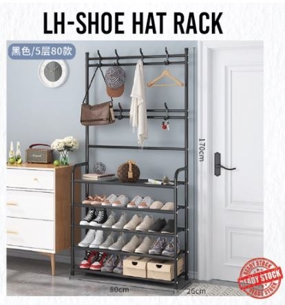 Shoe Rack Clothes Rack Storage Rack Shoe Rack with Clothes Hat Hanging ...