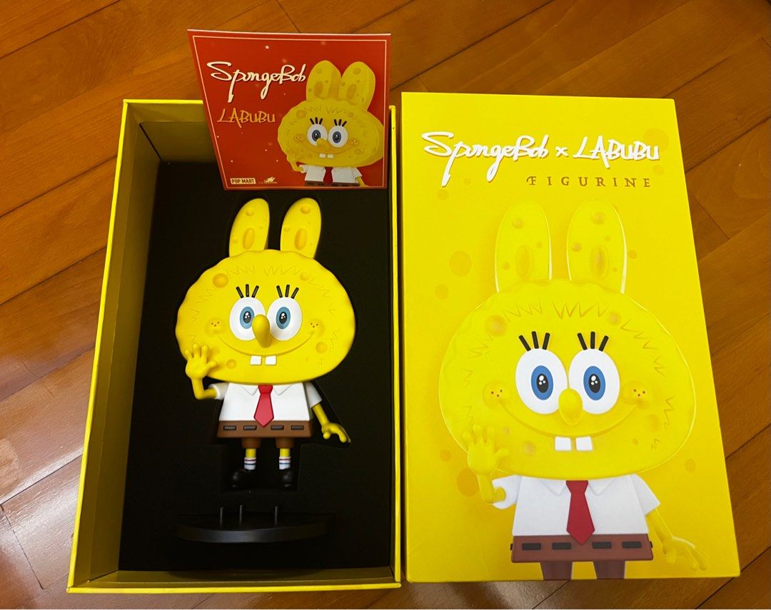 SpongeBob x LABUBU popmart figure, 興趣及遊戲, 玩具 & 遊戲類 - Carousell