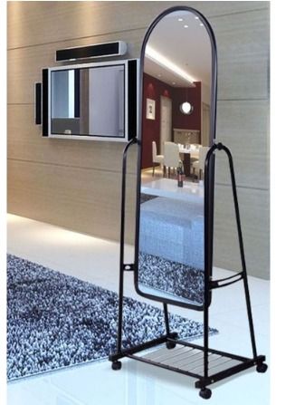 Standing Mirror (Self-Assembly) / Movable / Full length mirror / Tall ...