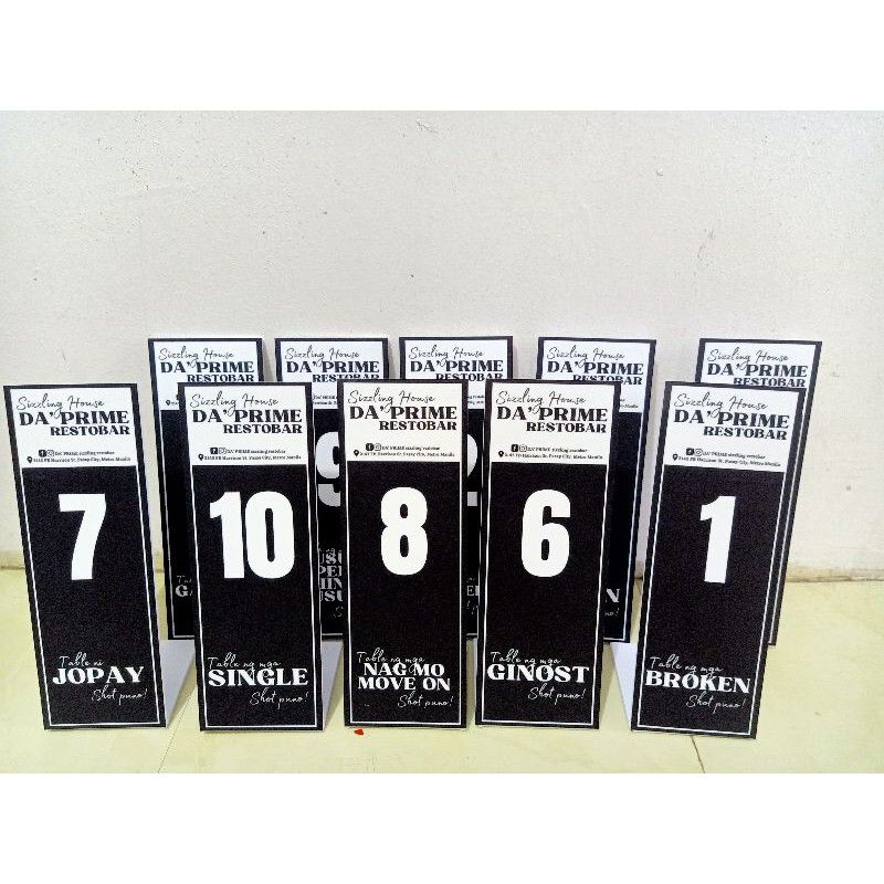 TABLE NUMBER STANDEE, Hobbies & Toys, Stationary & Craft, Craft ...