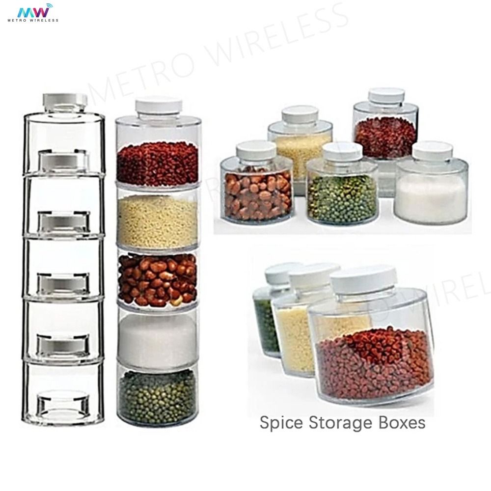Tower Spice 6 Layer Stackable Spices Container Jar Condiments ZH1108 ...