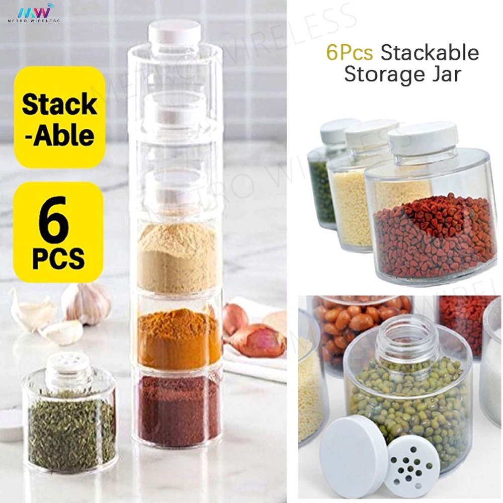 Tower Spice 6 Layer Stackable Spices Container Jar Condiments ZH1108 ...