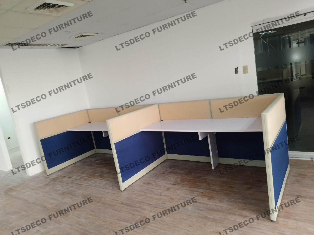 TWO TONE WORKSTATION TABLE FULL FABRIC HIGH QUALITY OFFICE PARTITION ...