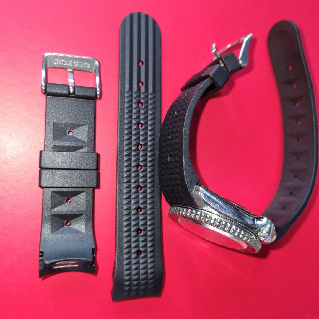 Uncle Seiko 22mm Curved Waffle Rubber strap for SKX Seiko Divers SKX007 ...