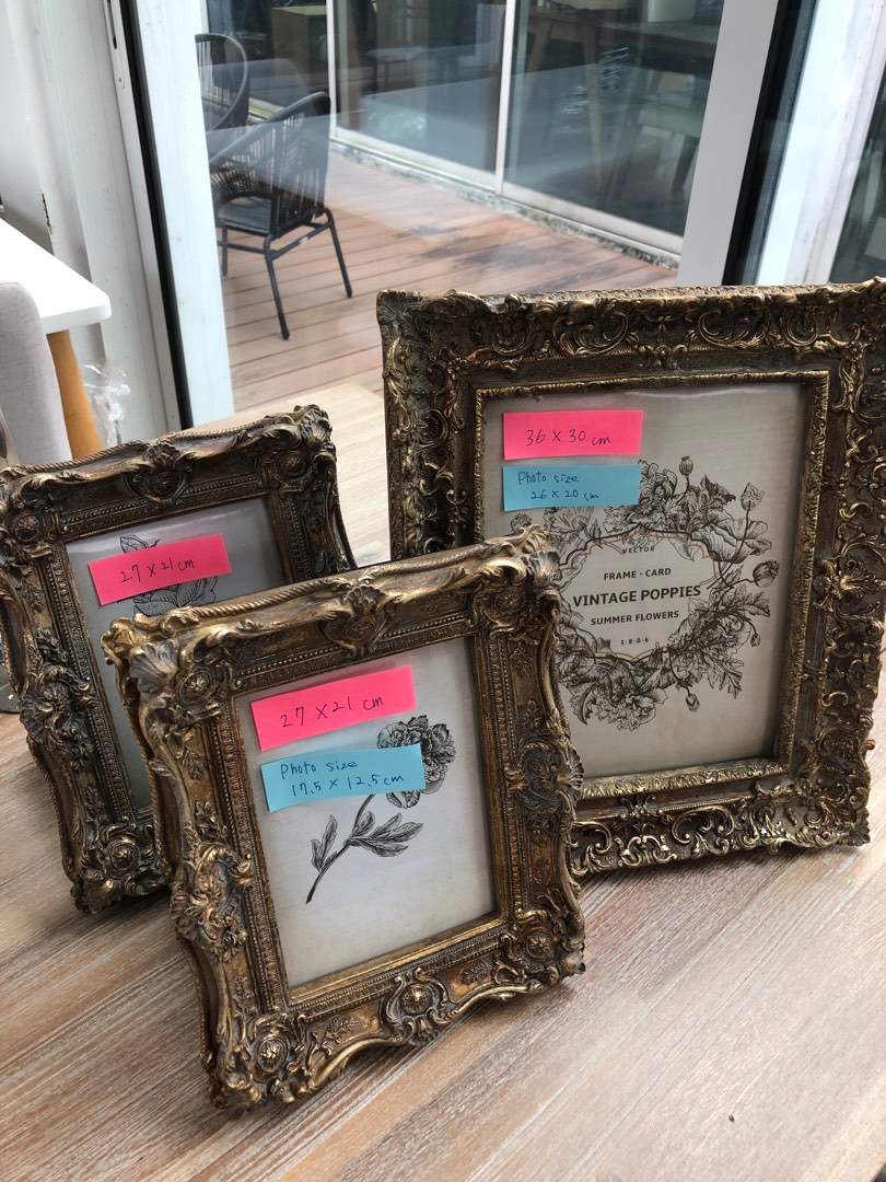 Vintage style photo frames set, Furniture & Home Living, Home Decor ...