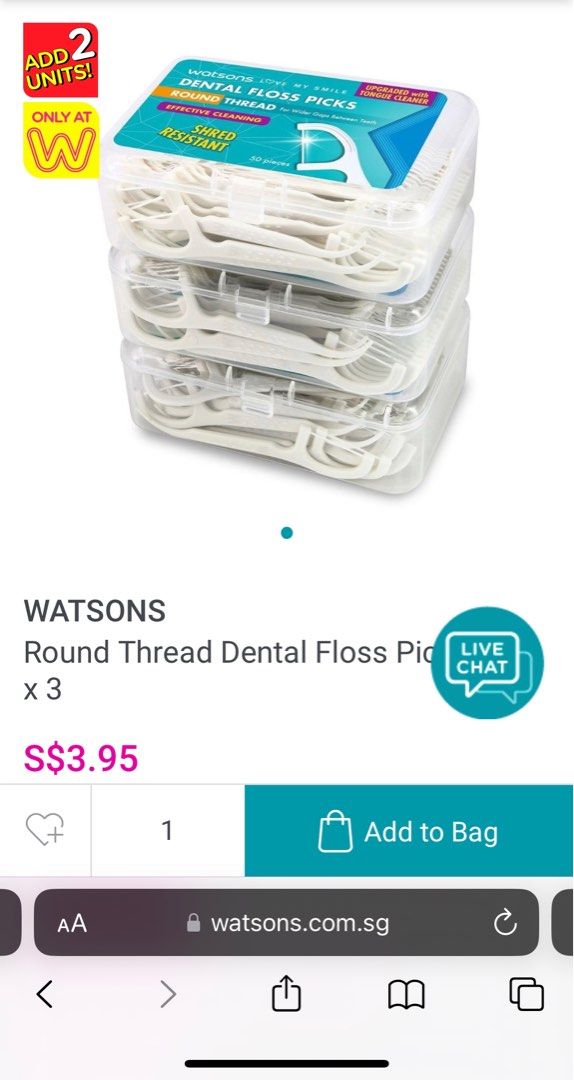 Watsons Dental floss picks, Beauty & Personal Care, Oral Care on Carousell