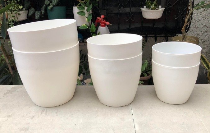 WHITE PLAIN POTS - To Laging Handa QC, Furniture & Home Living ...
