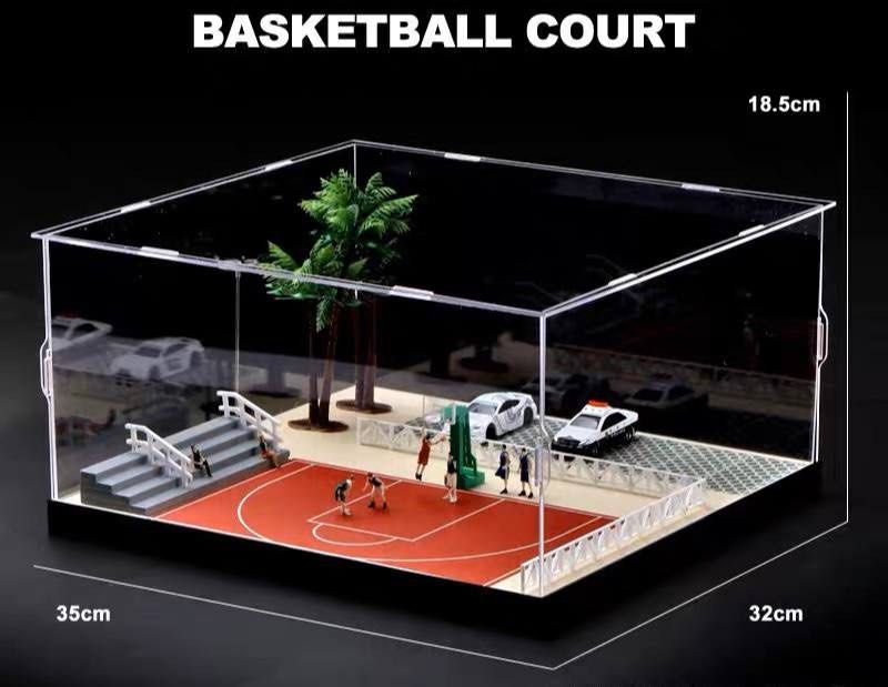 1/64 Basketball Court With Parking Lots Diorama comes with Acrylic ...