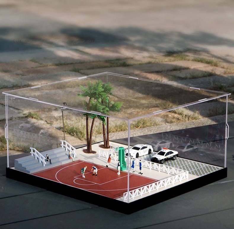 1/64 Basketball Court With Parking Lots Diorama comes with Acrylic ...
