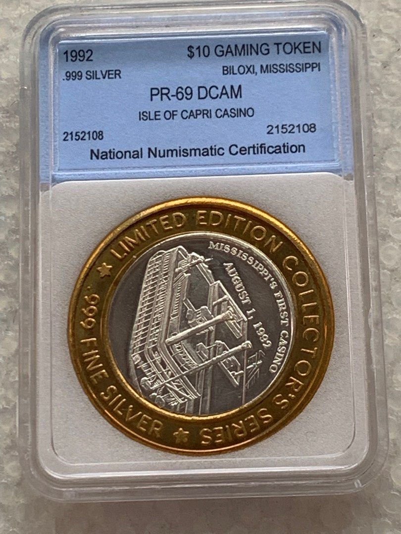 1992 $10 Gaming Silver Token, Hobbies & Toys, Memorabilia ...