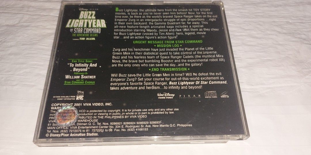 2001 Disney Pixar Buzz Lightyear Of Star Command The Adventure Begins ...