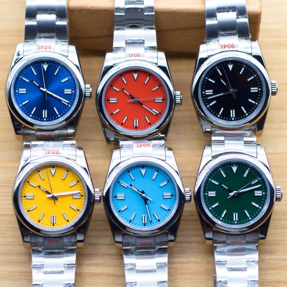 36mm op Tiffany blue red yellow blue custom Seiko nh35 mod relax fun ...
