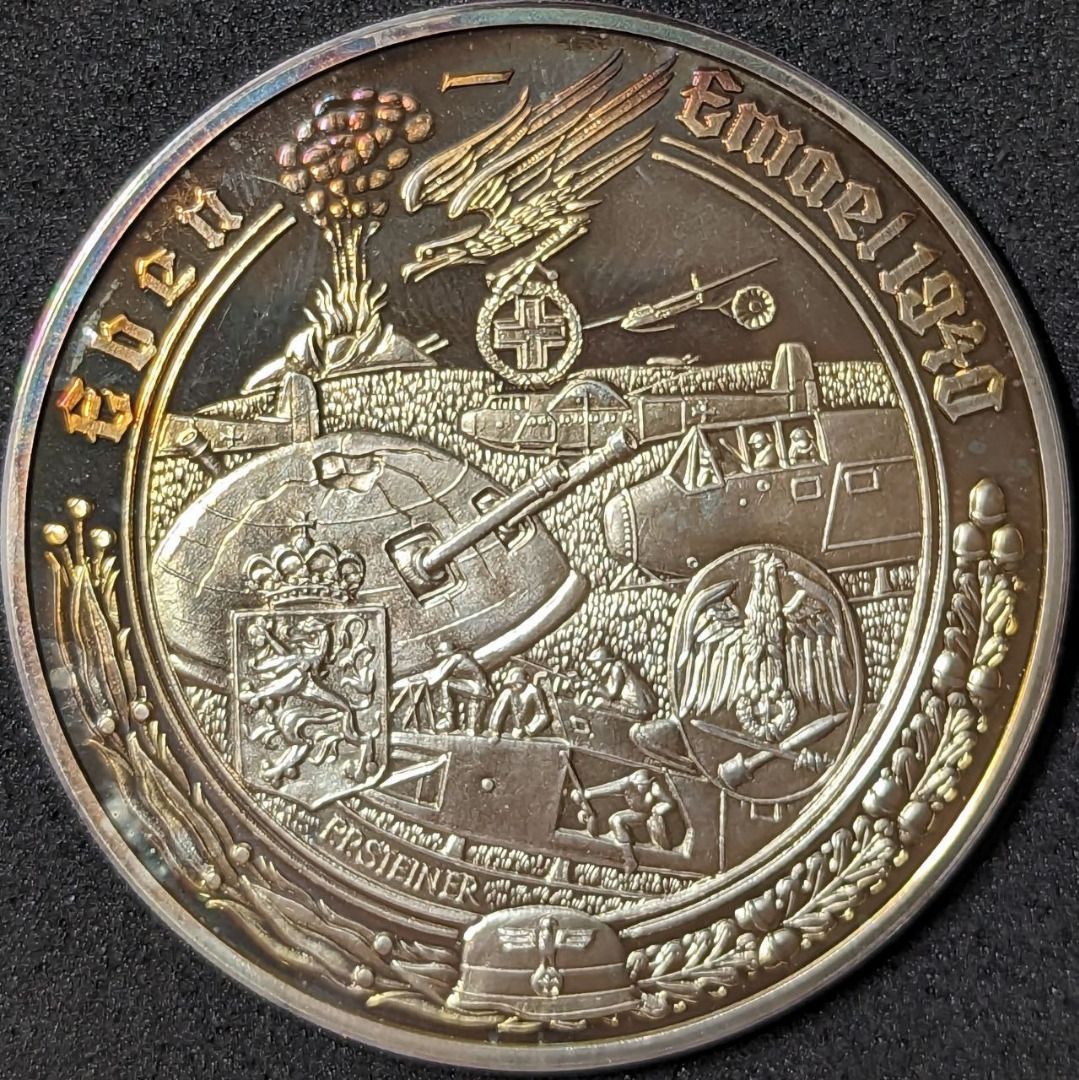 50mm Silver medal WW2: the German attack on fortress Eben Emael in ...