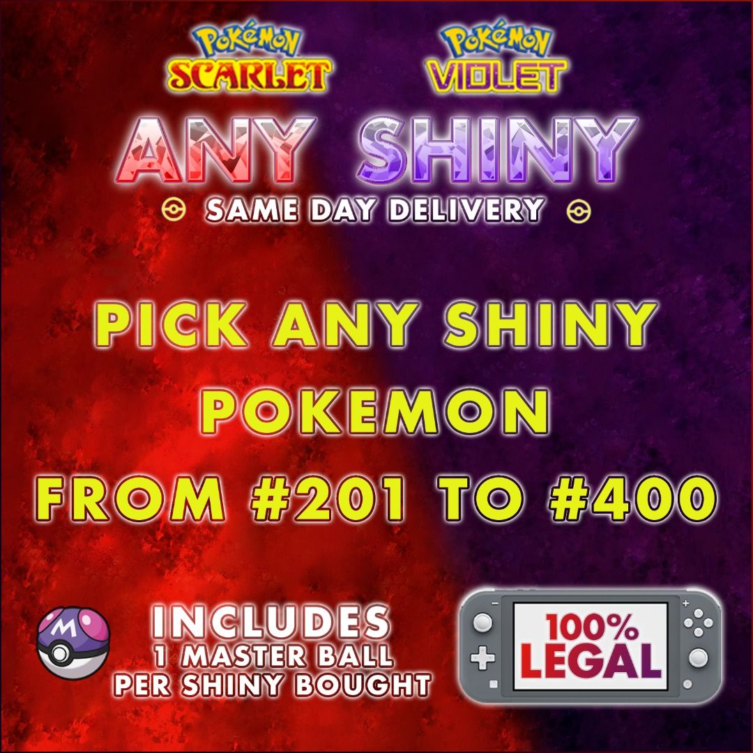 6IV Shiny Pokemon for SV Pokedex completion, Video Gaming, Video Games ...