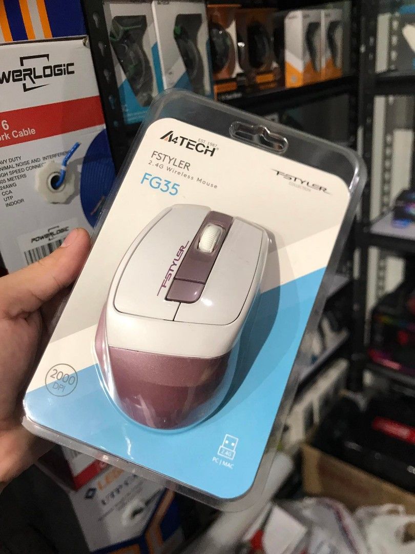 A4Tech Fstyler FG35 2.4G Wireless Mouse Pink, Computers & Tech, Parts ...