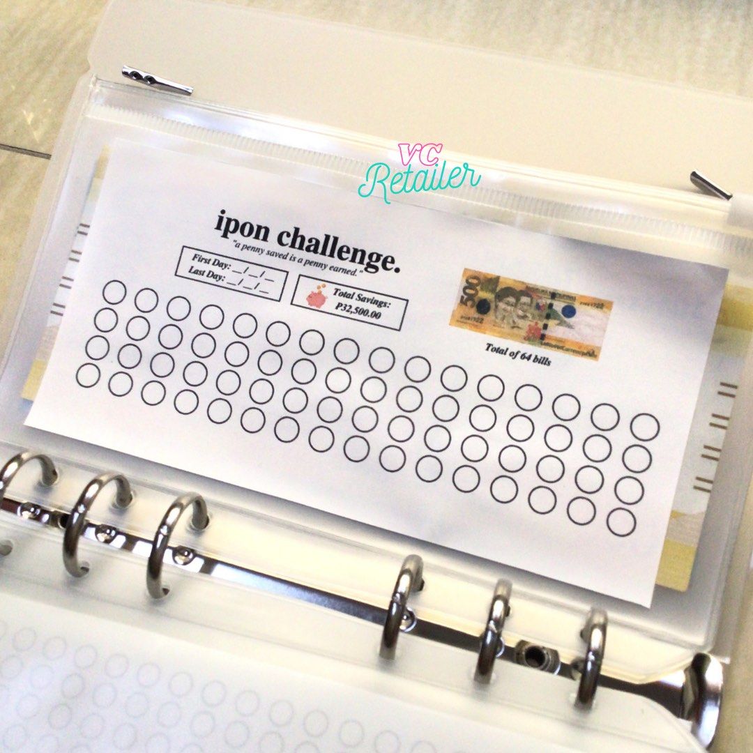 A6 Ziplock Ipon Challenge Budget Binder, Hobbies & Toys, Stationary ...