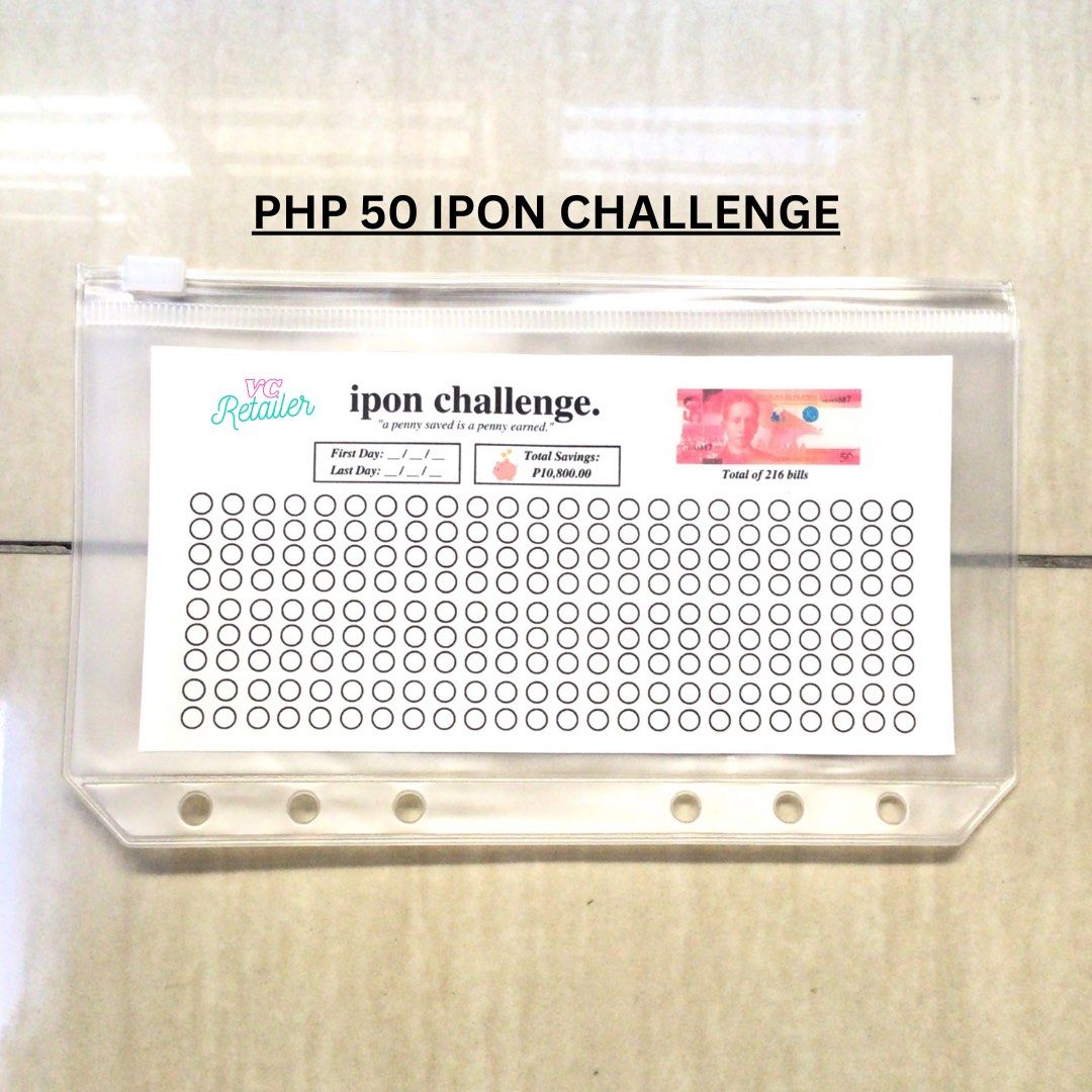 A6 Ziplock Ipon Challenge Budget Binder, Hobbies & Toys, Stationary ...