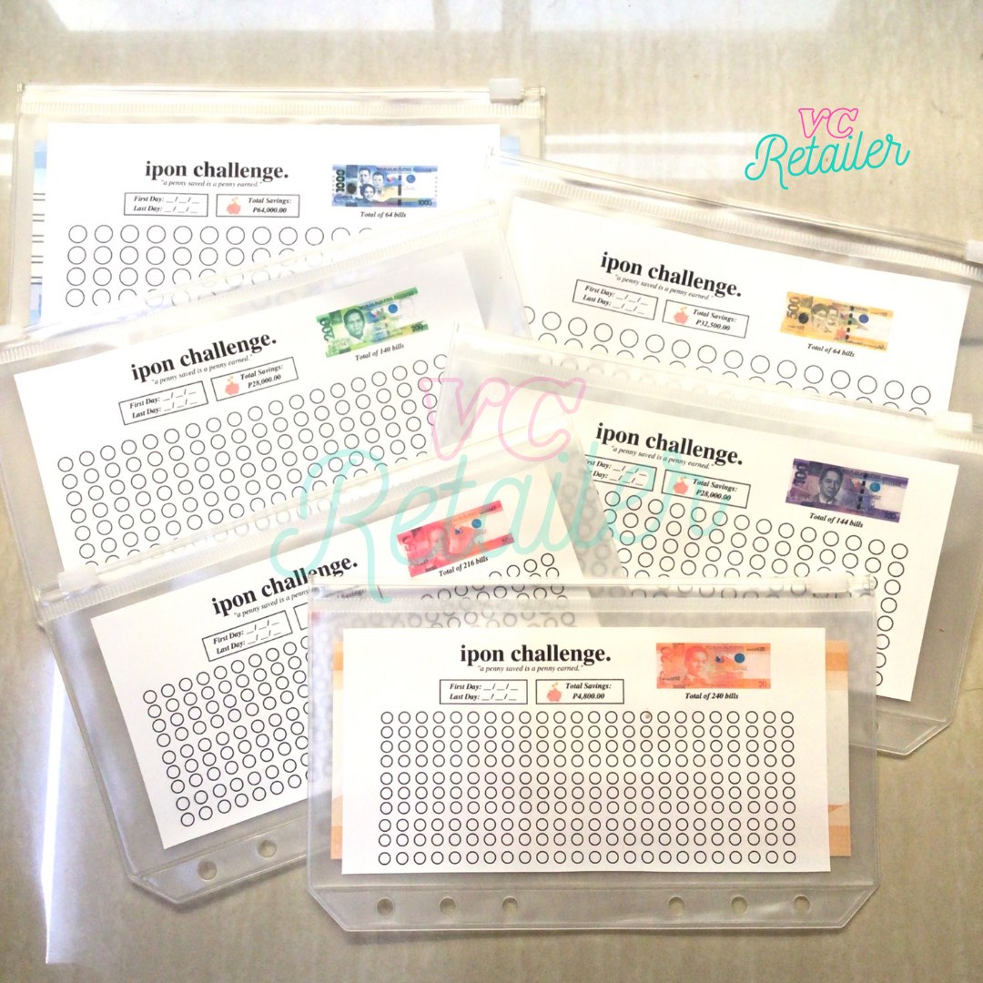 A6 Ziplock Ipon Challenge Budget Binder, Hobbies & Toys, Stationary ...