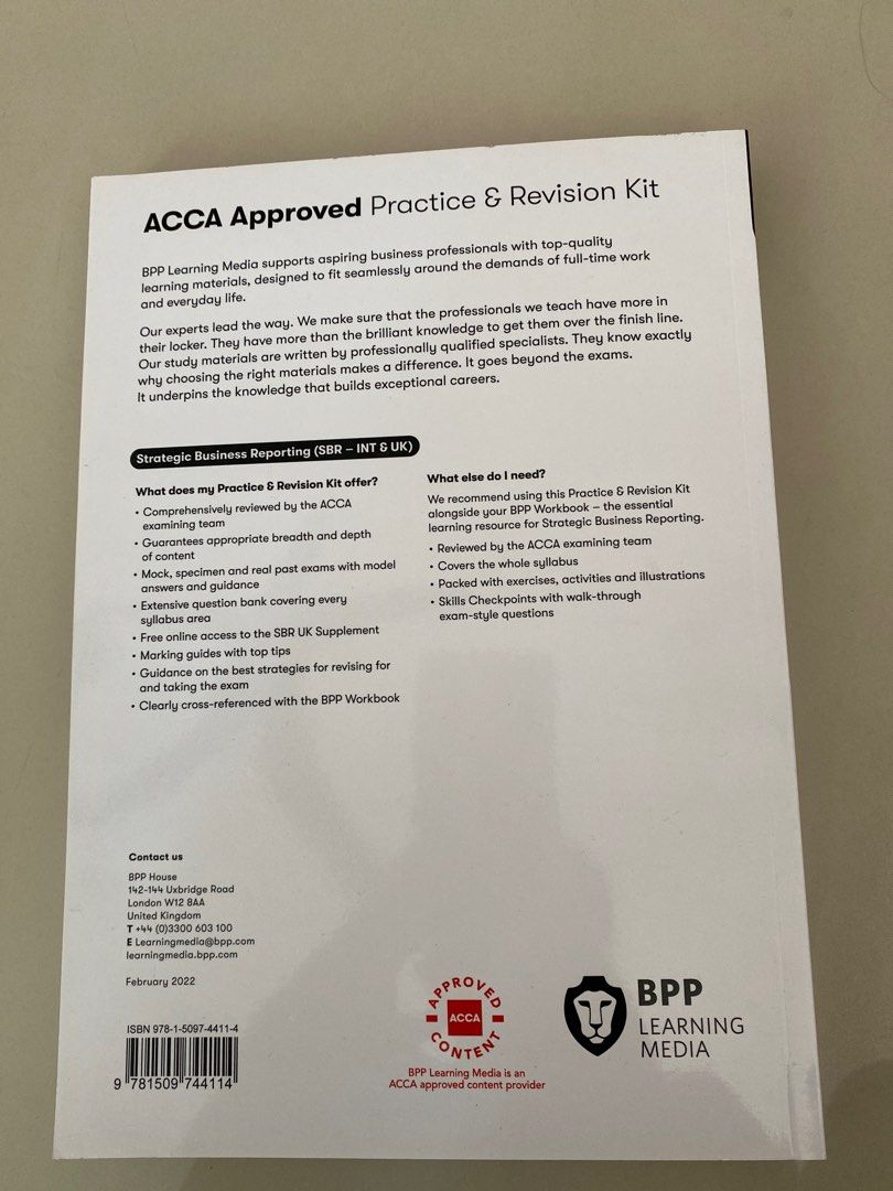 Acca SBR revision kit, Hobbies & Toys, Books & Magazines, Textbooks on ...