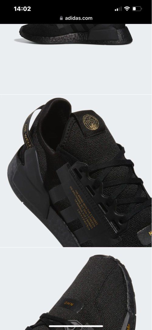 adidas NMD R1 V2 - Black Gold Metallic, Men's Fashion, Footwear ...