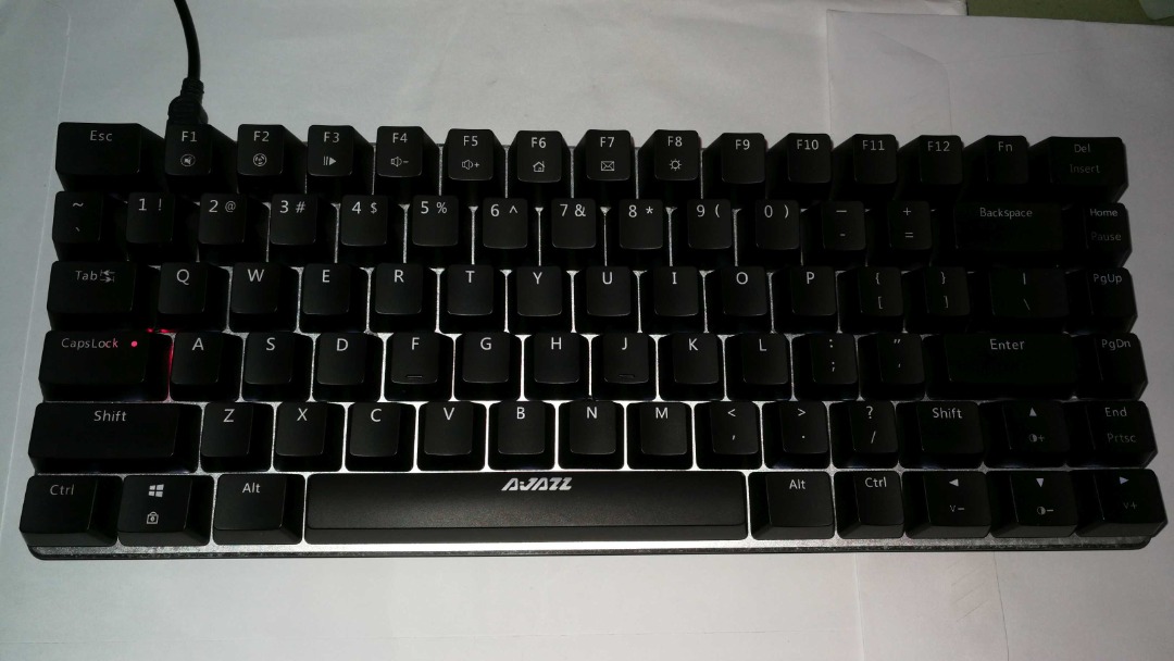 Ajazz 80% AK33 Geek mechanical keyboard, black w metal top plate, white ...
