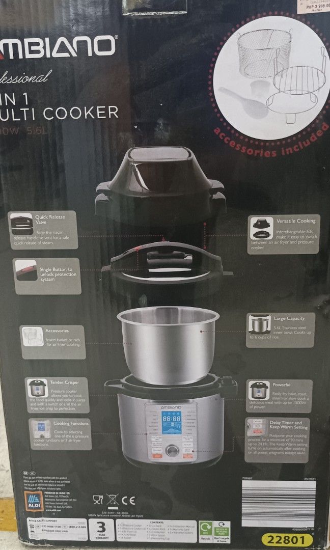 AMBIANO PROFESSIONAL 2IN1 MULTI COOKER 5.6L on Carousell