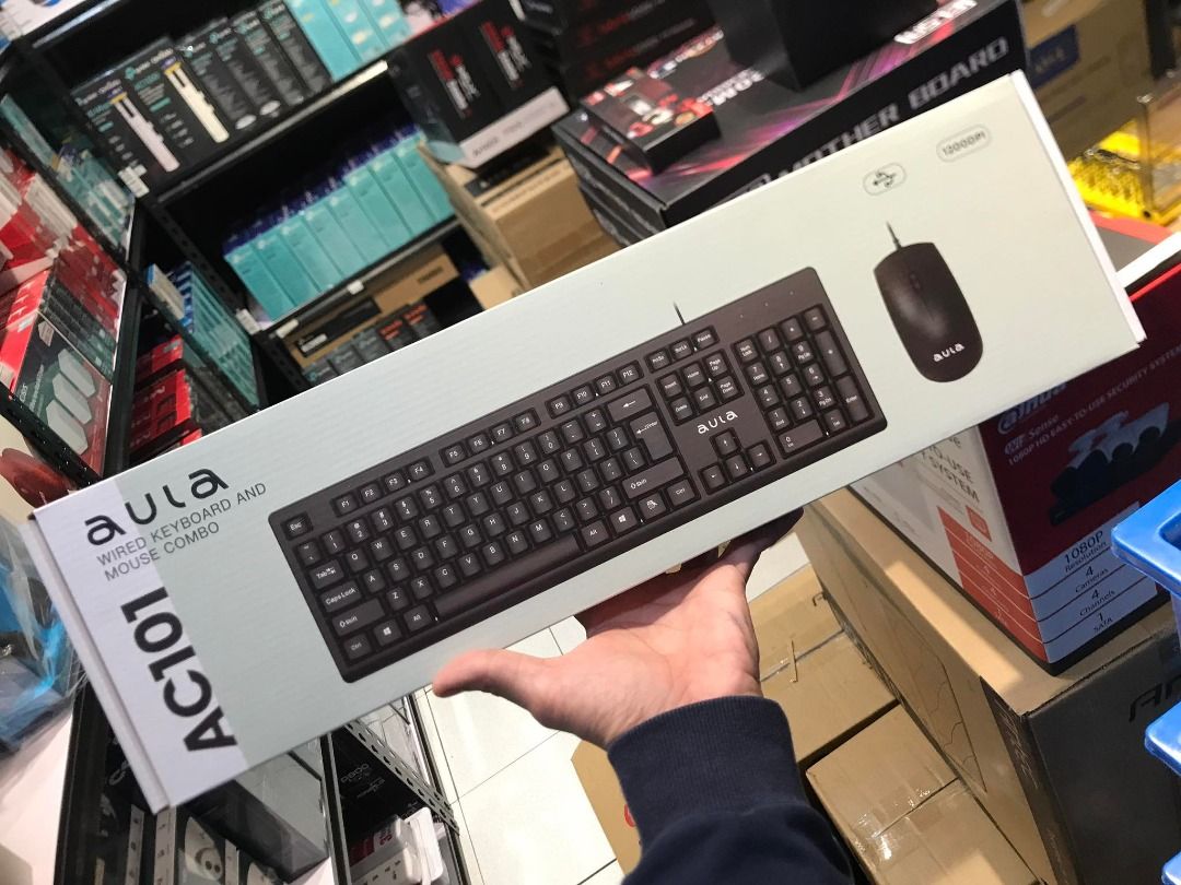 Aula AC101 Wired Keyboard and Mouse Combo Black, Computers & Tech ...