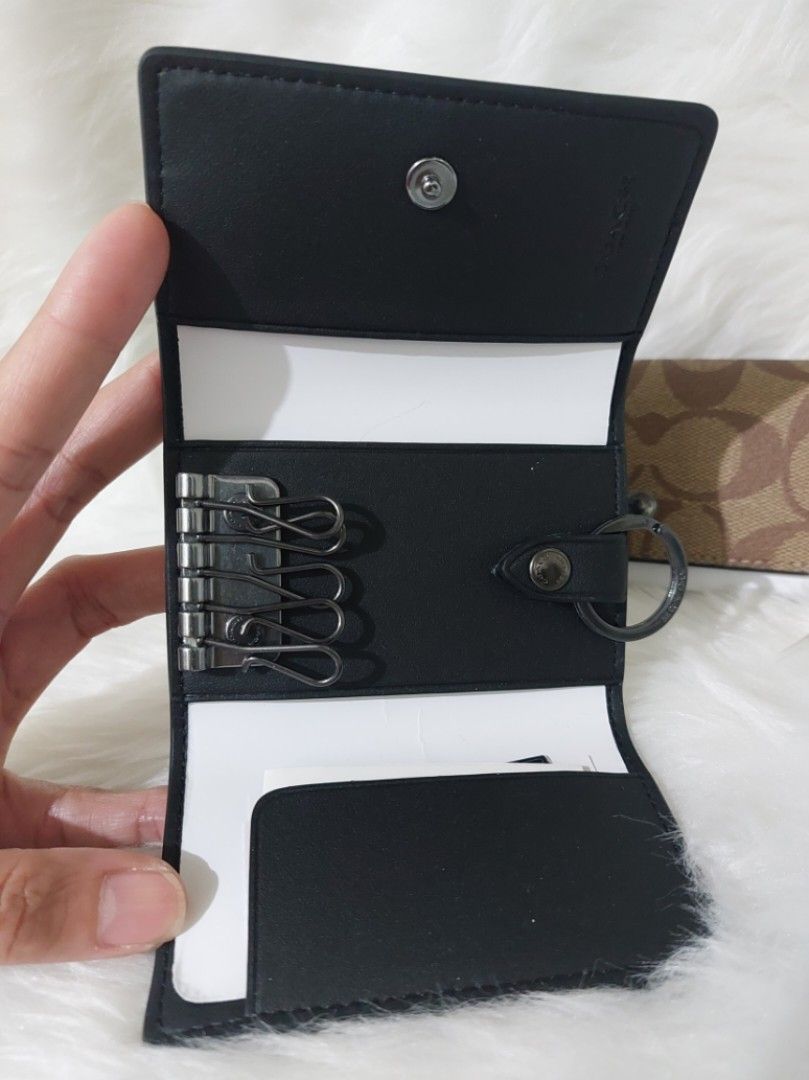 Authentic Coach Five Ring Key Case in Signature Canvas, Luxury, Bags ...