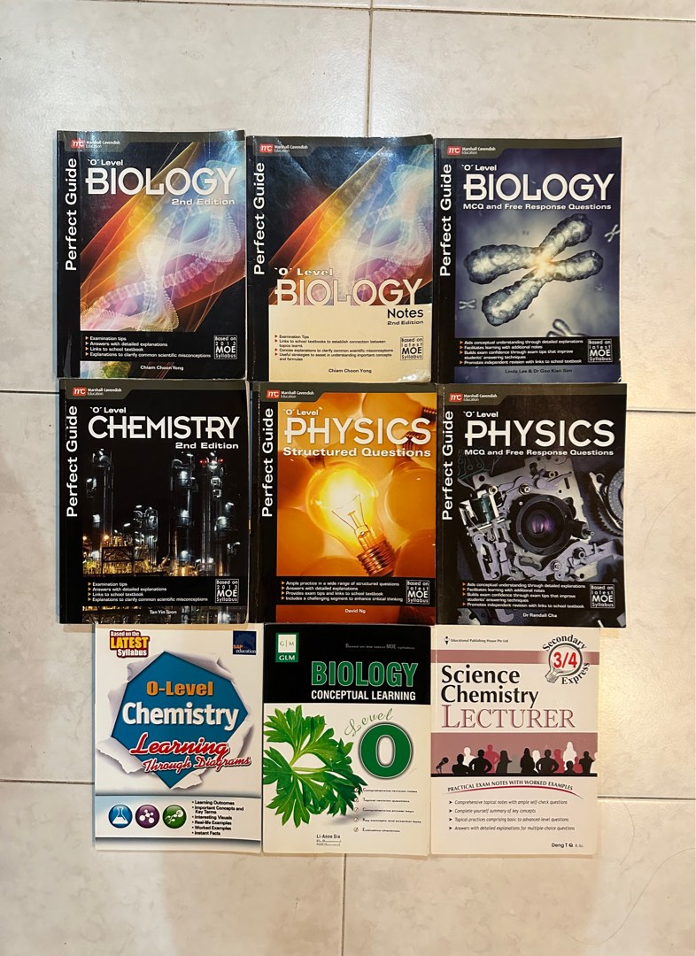 O level Biology, chemistry, physics assessment books perfect guide ...